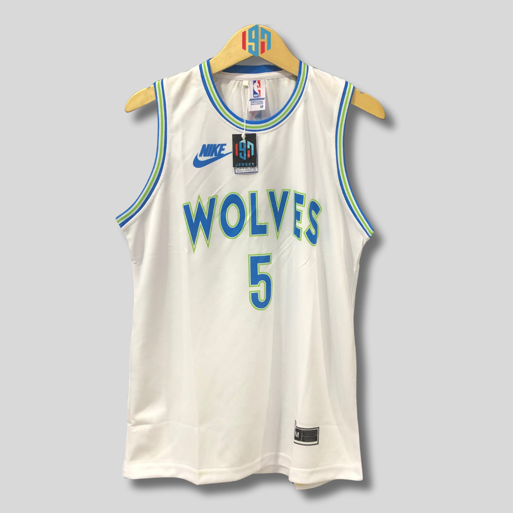 MINNESOTA TIMBERWOLVES ANTHONY EDWARDS 5 MEN WHITE BASKETBALL JERSEY ...